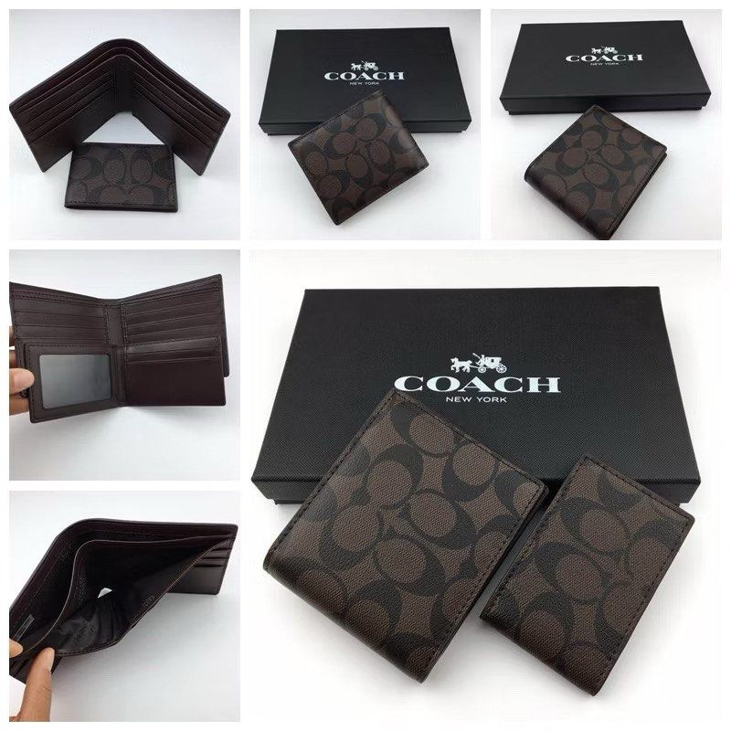 Coach new short wallet men folding wallet in stock with receipt 74993 ...