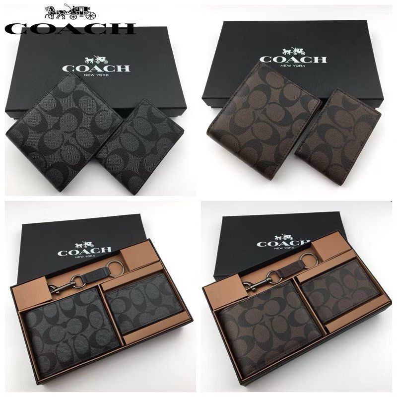 Coach new short wallet men folding wallet in stock with receipt 74993 ...