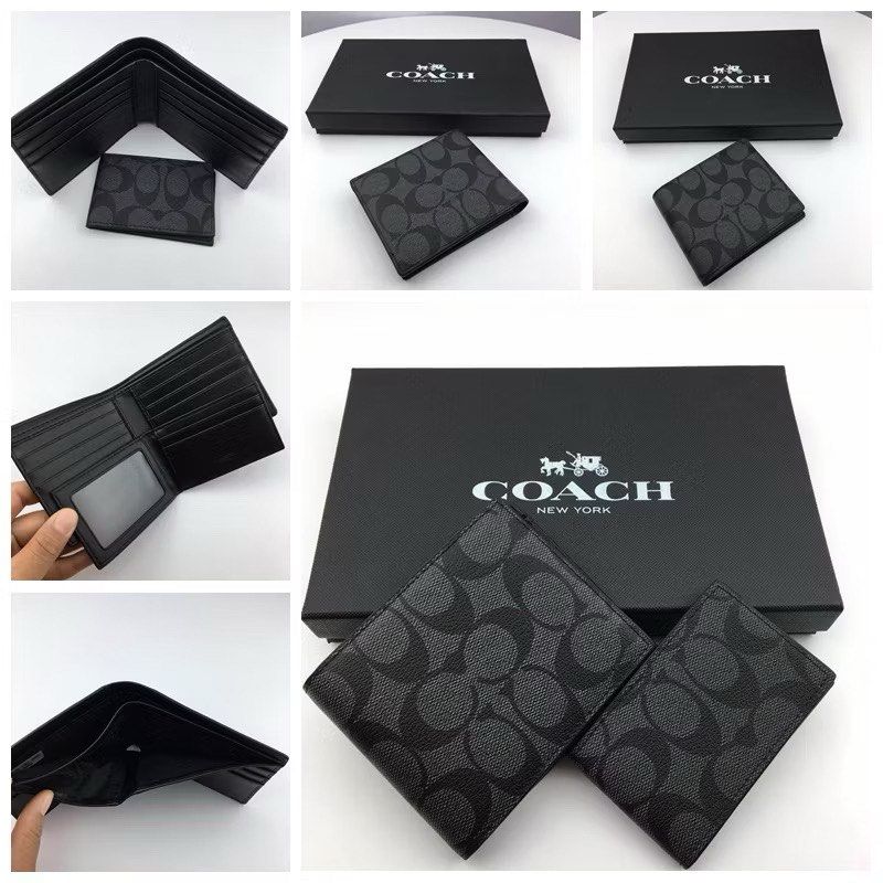 Coach new short wallet men folding wallet in stock with receipt 74993 ...