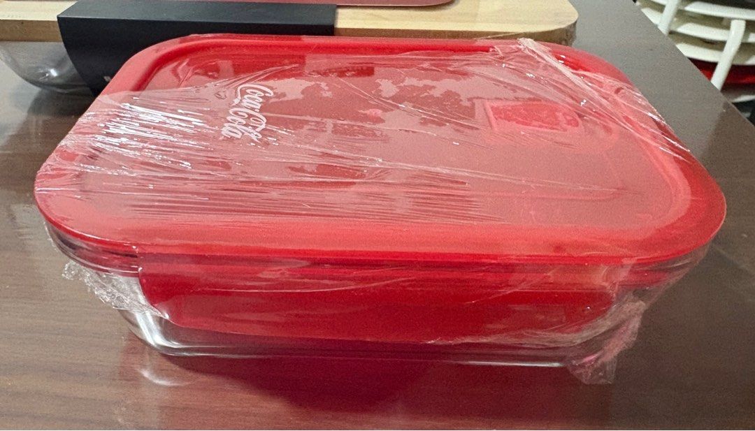 Coca-Cola Glass Container with Red Lid, Furniture & Home Living ...