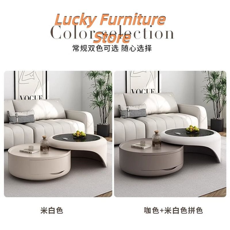 Coffee Table/Cream Style Tea Table/Simple Circular Tea Table, Furniture ...