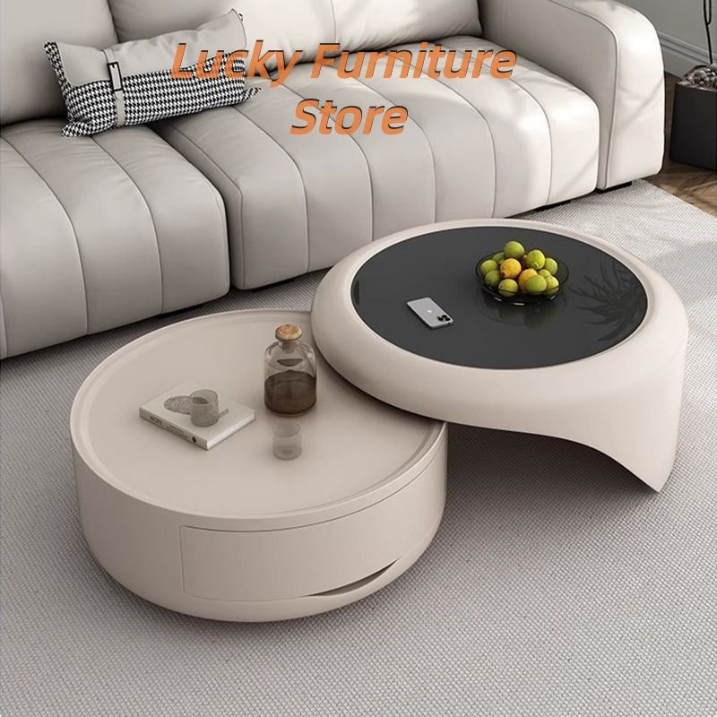Coffee Table/Cream Style Tea Table/Simple Circular Tea Table, Furniture ...