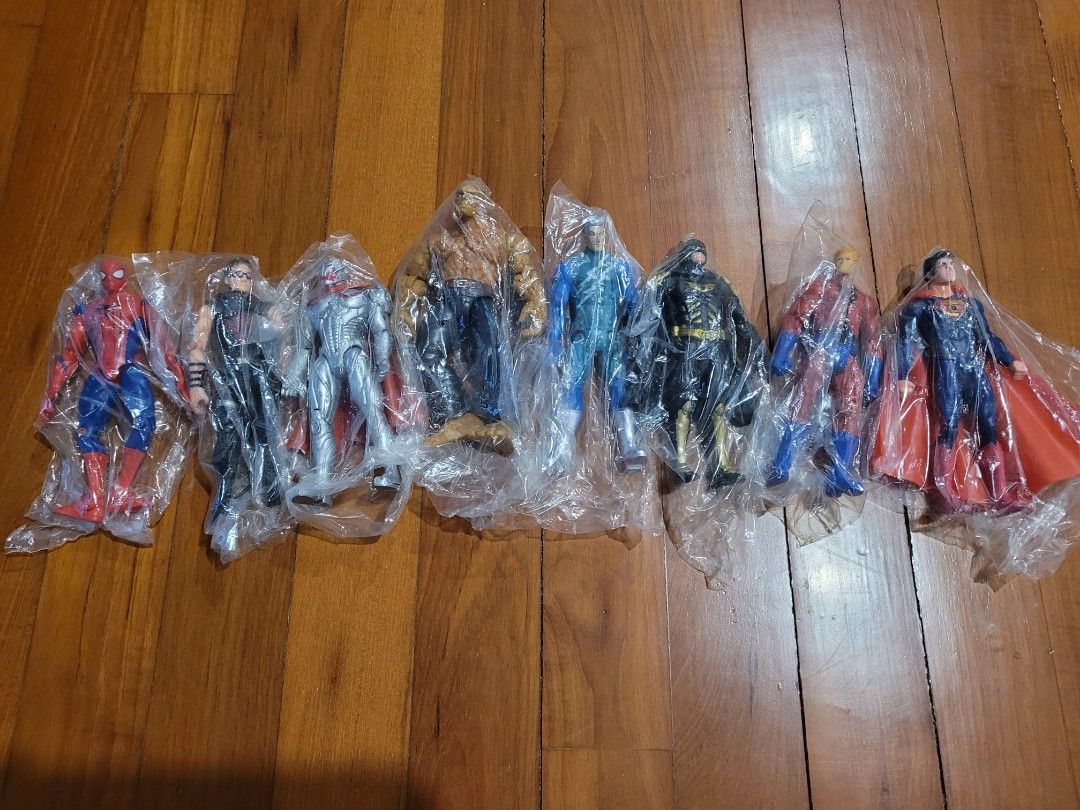 A set of Comics Action Figures -Spider-Man, Batman, Superman and others ...