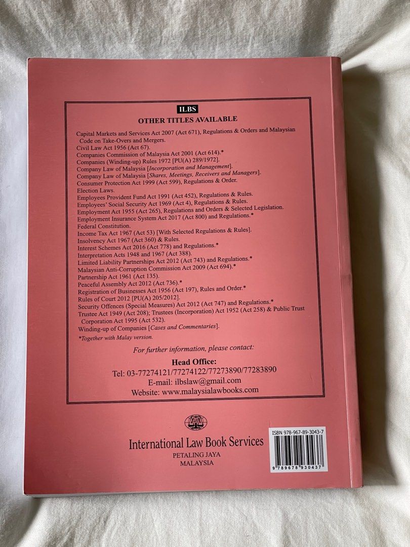 Companies Act 2016 (Act 777) - ILBS, Hobbies & Toys, Books & Magazines ...