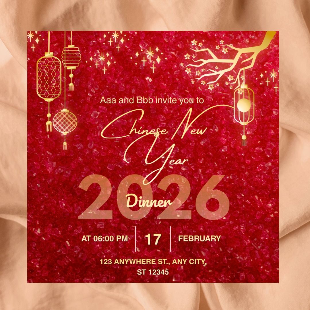 Digital Chinese New Year 2026 E-Invite | Editable | Customizable | $1 ...