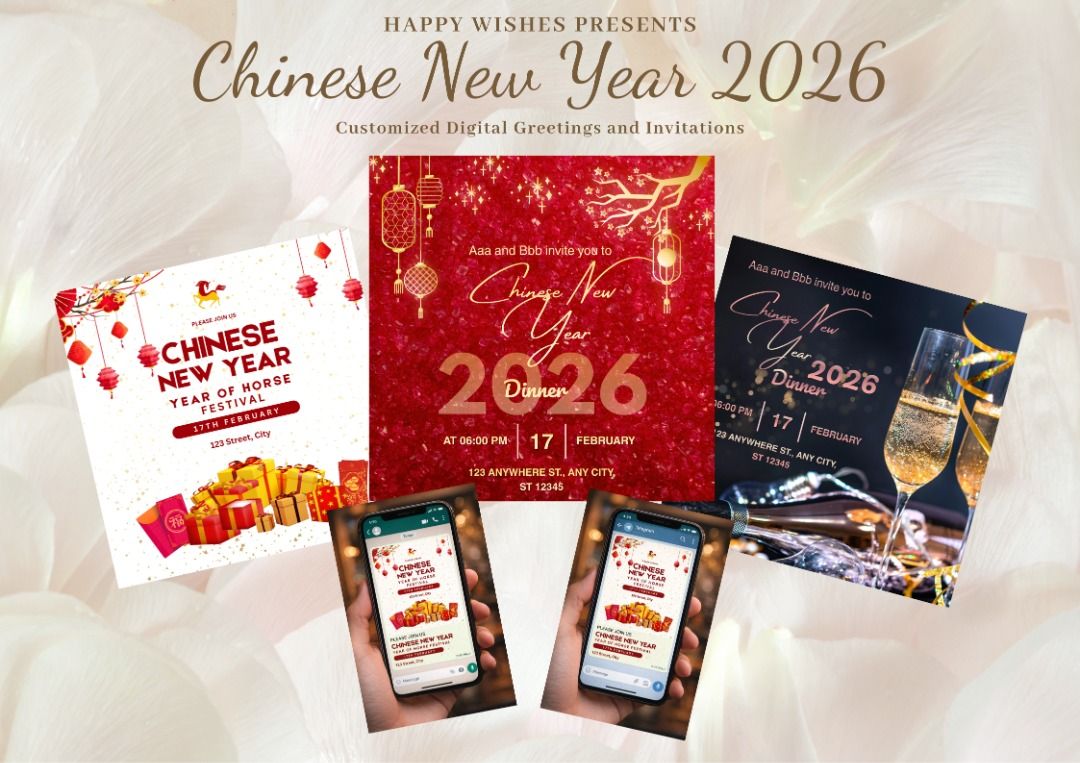 Digital Chinese New Year 2026 E-Invite | Editable | Customizable | $1 ...