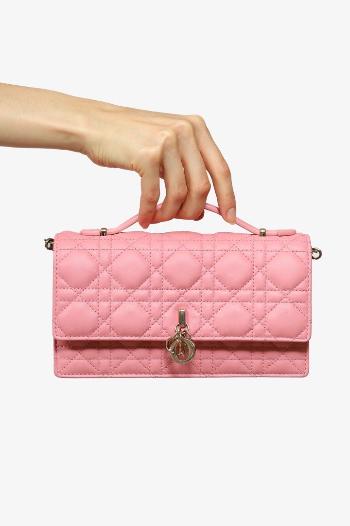 Dior Lady Dior Wallet on Chain Pink, Luxury, Bags & Wallets on Carousell
