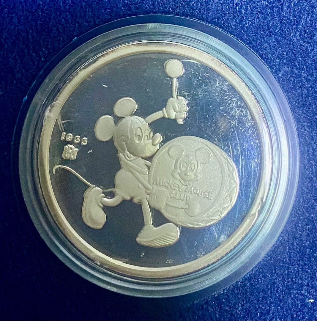 Disney Mickey Mouse 60th Anniversary Silver Proof Coin, Hobbies & Toys ...