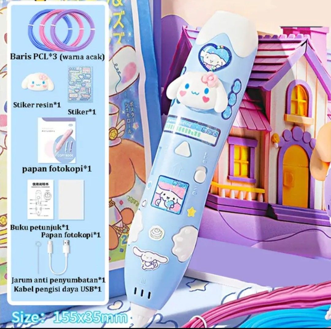 DIY Kuromi 3D Printing Pen (Sanrio/Melody) Smart Graffiti Toys For Kids ...