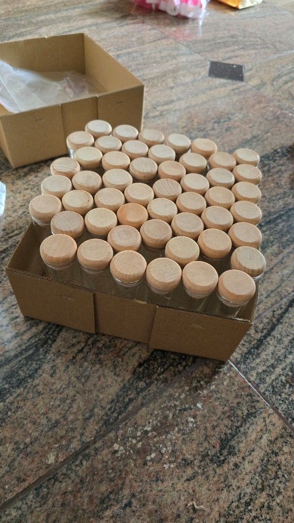 Empty Glass Test Tubes Bottles with Cork Stoppers, Furniture & Home ...