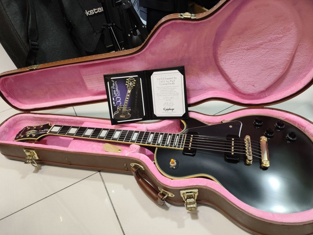 Epiphone Limited Edition 1955 Les Paul Custom Outfit, Hobbies & Toys ...