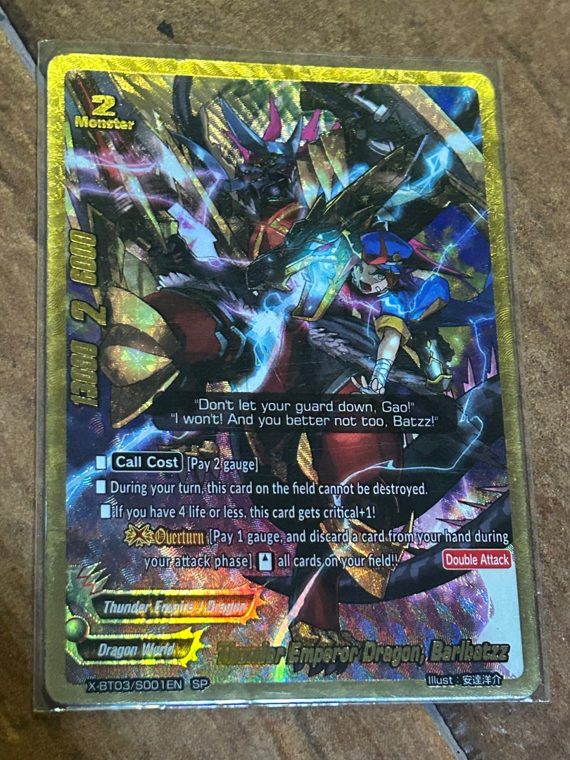 Future Card Buddyfight Thunder Emperor Dragon, Baribatzz SP, Hobbies ...