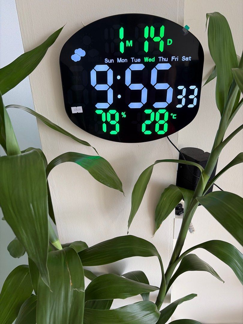 Gaosiio LED Digital Clock DS-3816L, Furniture & Home Living, Home Decor ...