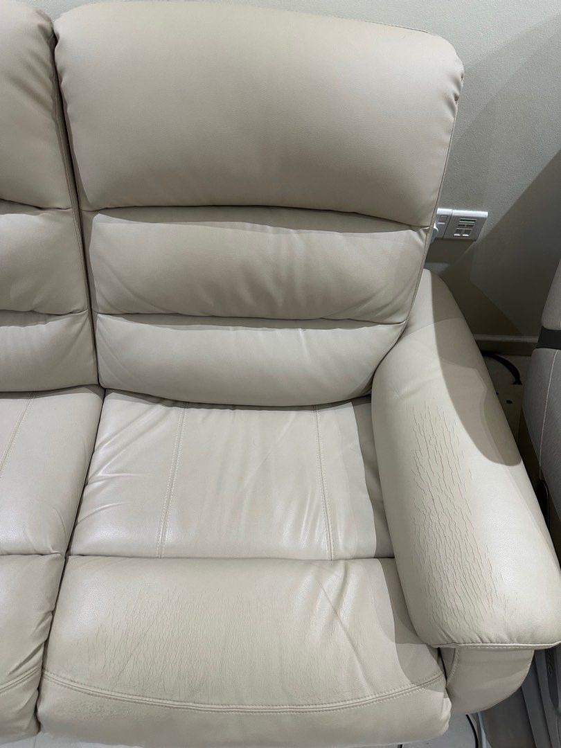 Grey Leather Reclining Sofa - Nitori, Furniture & Home Living ...