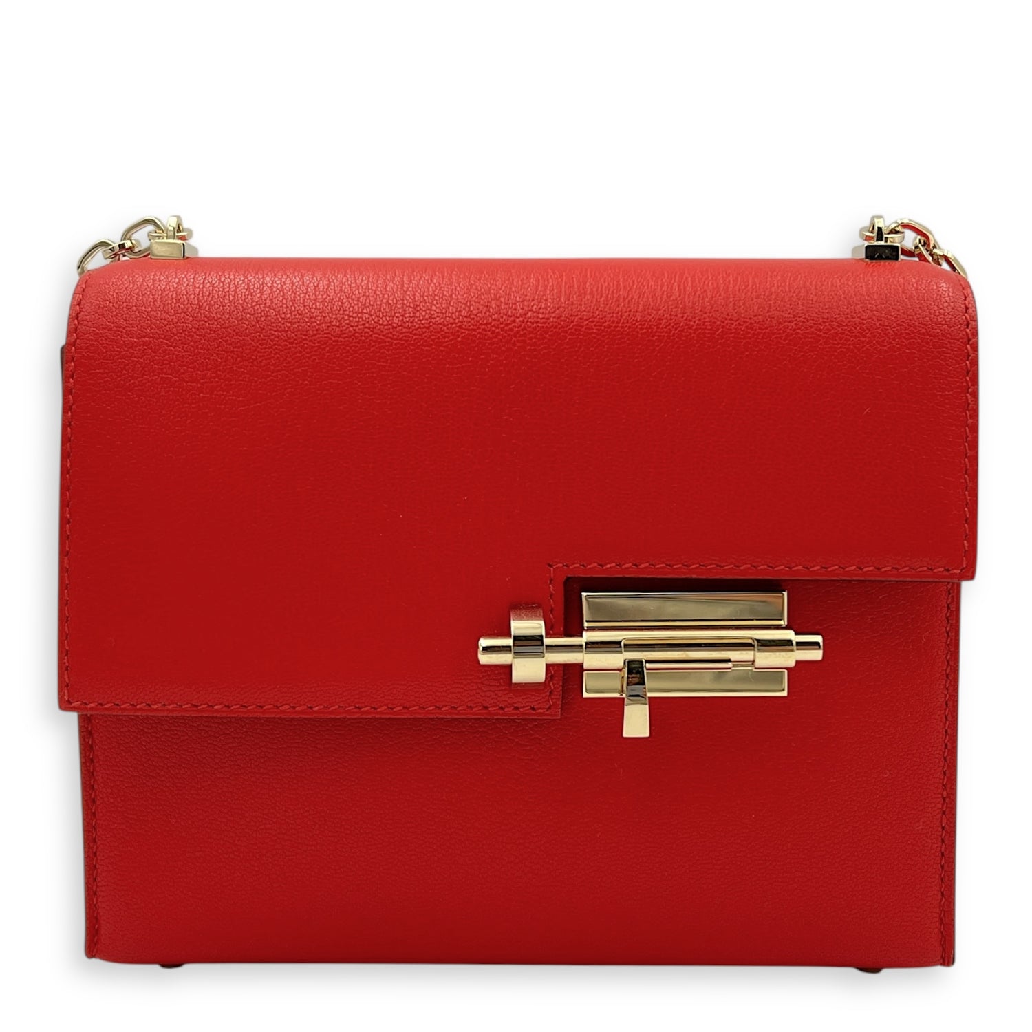 Hermès Verrou Chaine Mini Rouge De Coeur Crossbody Bag in Chevre Mysore ...