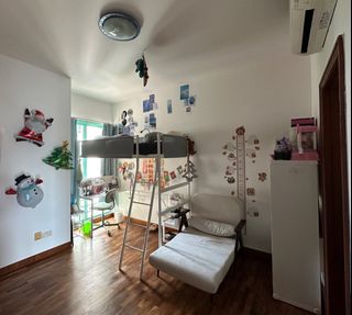 IKEA VITVAL Loft Bed Frame - White/Light Grey, Furniture & Home Living ...