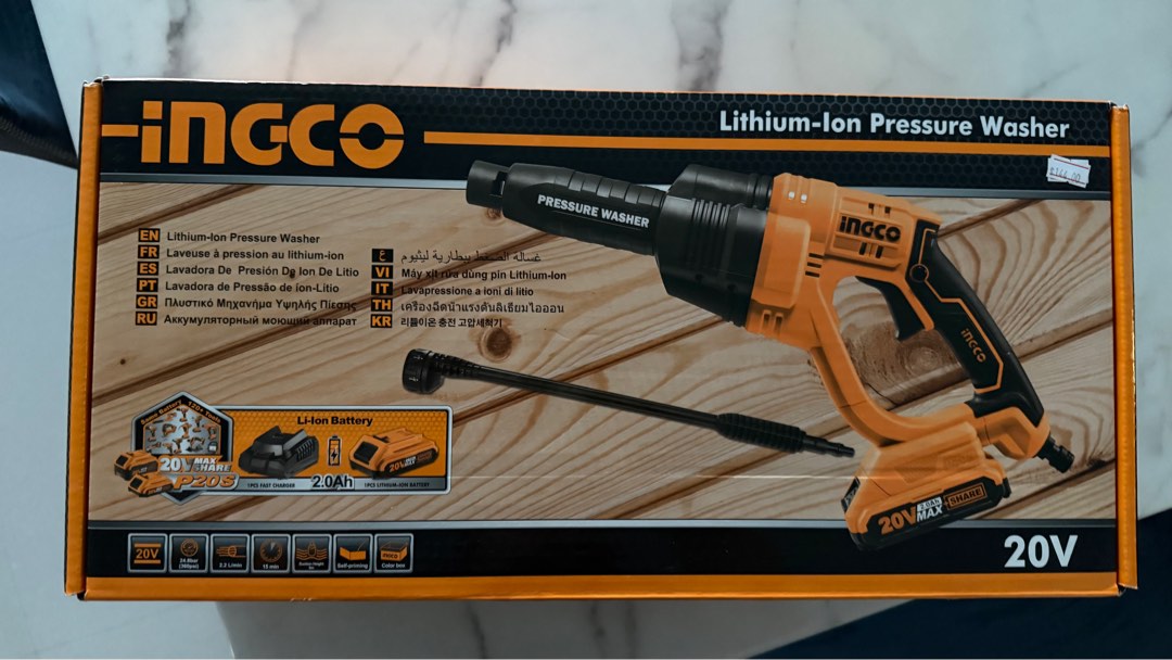 Ingco Lithium-Ion Pressure Washer, Furniture & Home Living, Home ...