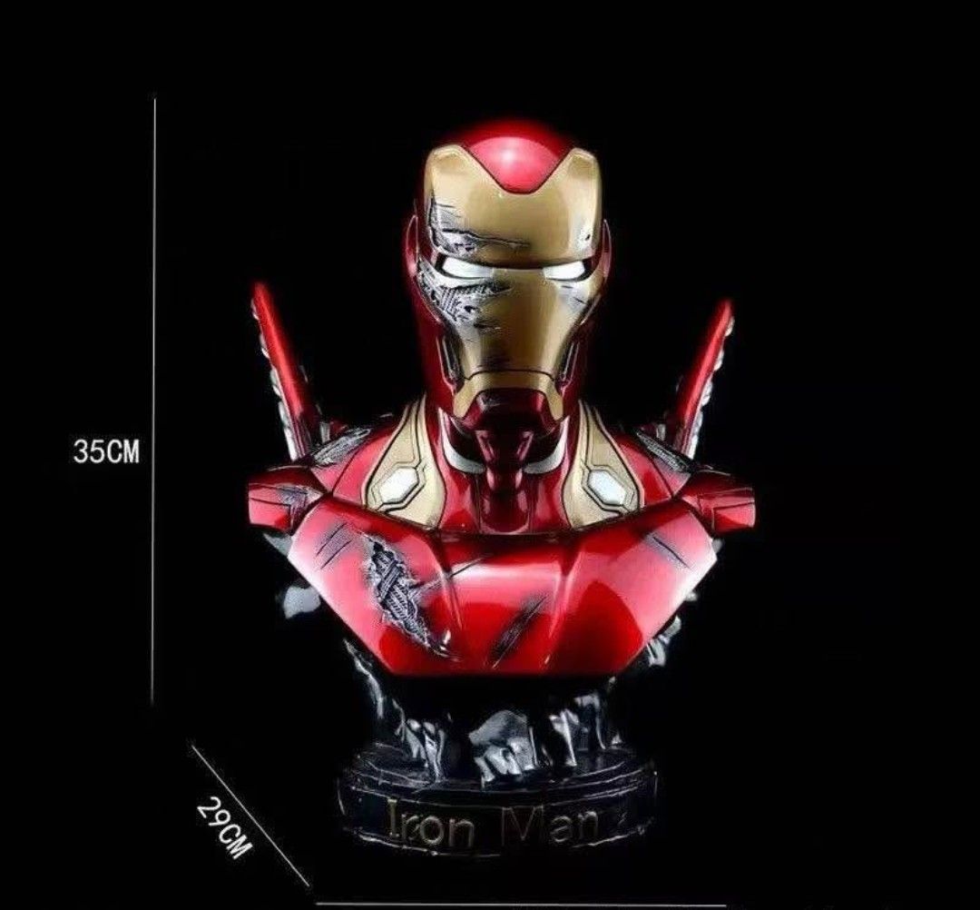 Iron Man Bust Mark 50 Battle Damage 35cm Half Body Big Size figure ...