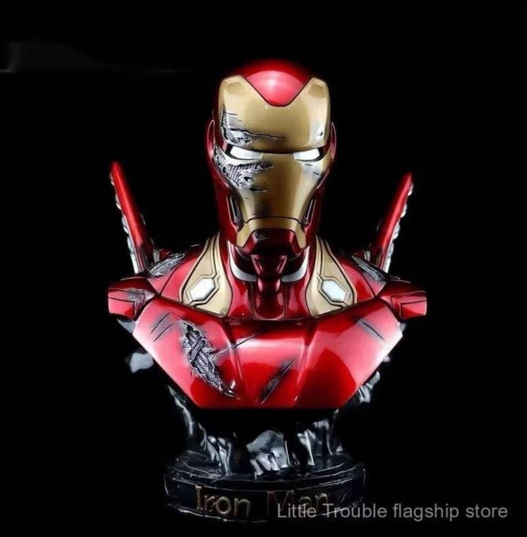 Iron Man Bust Mark 50 Battle Damage 35cm Half Body Big Size figure ...