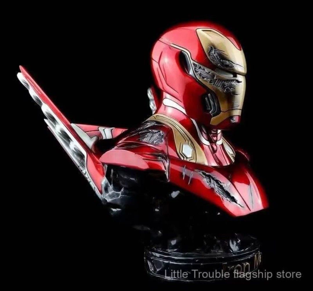 Iron Man Bust Mark 50 Battle Damage 35cm Half Body Big Size figure ...