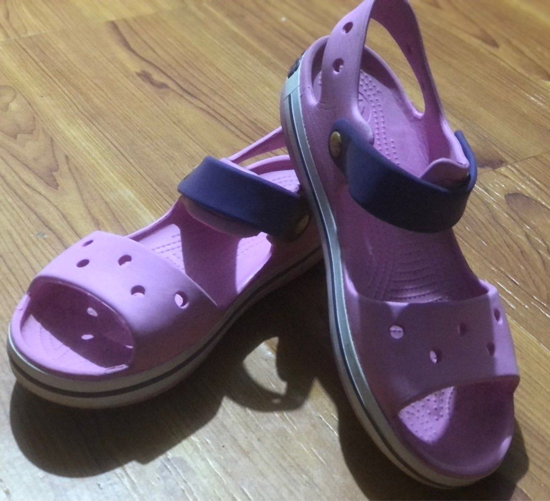J3 Crocs Sandals Crocband Strap Closure Pink Violet, Babies & Kids ...