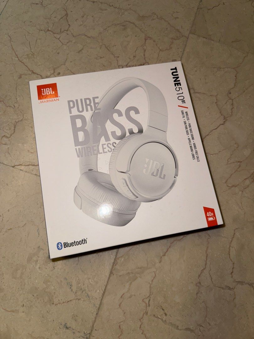 JBL Tune 510BT Wireless Headphones - White, Audio, Headphones ...
