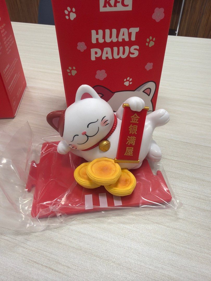 KFC Huat Paws Lucky Cat Figurine, Hobbies & Toys, Toys & Games on Carousell