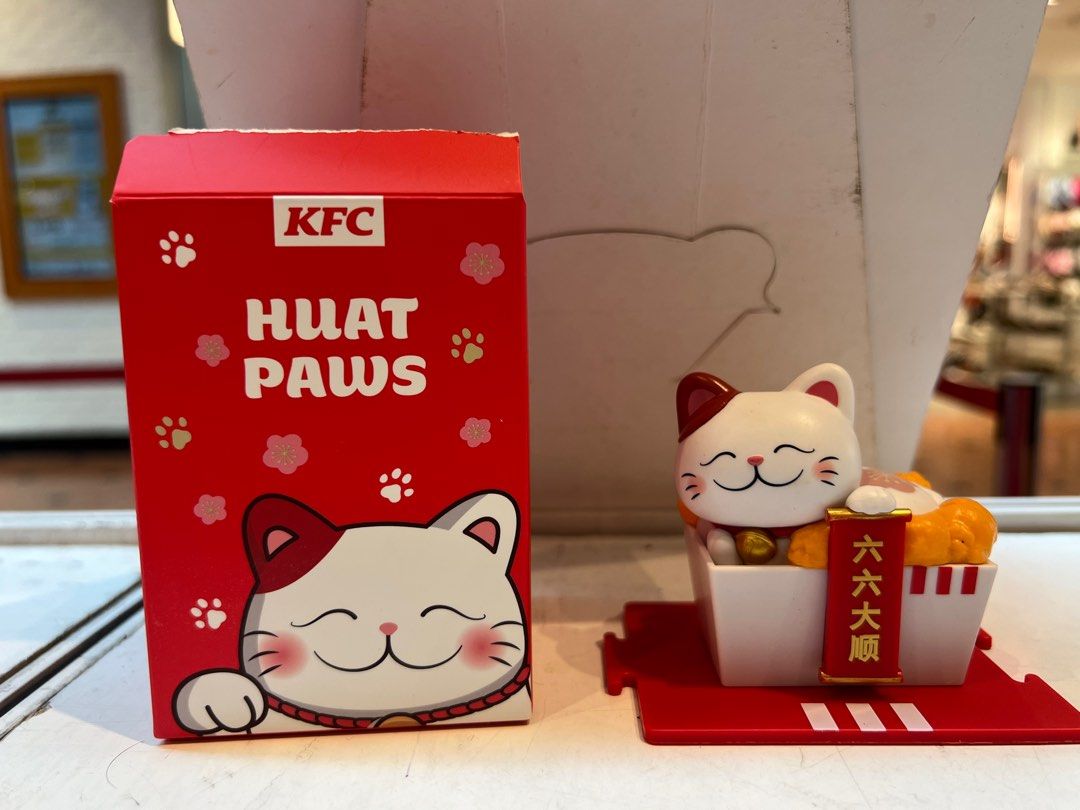 KFC Huat Paws Lucky Cat Figurine, Hobbies & Toys, Toys & Games on Carousell