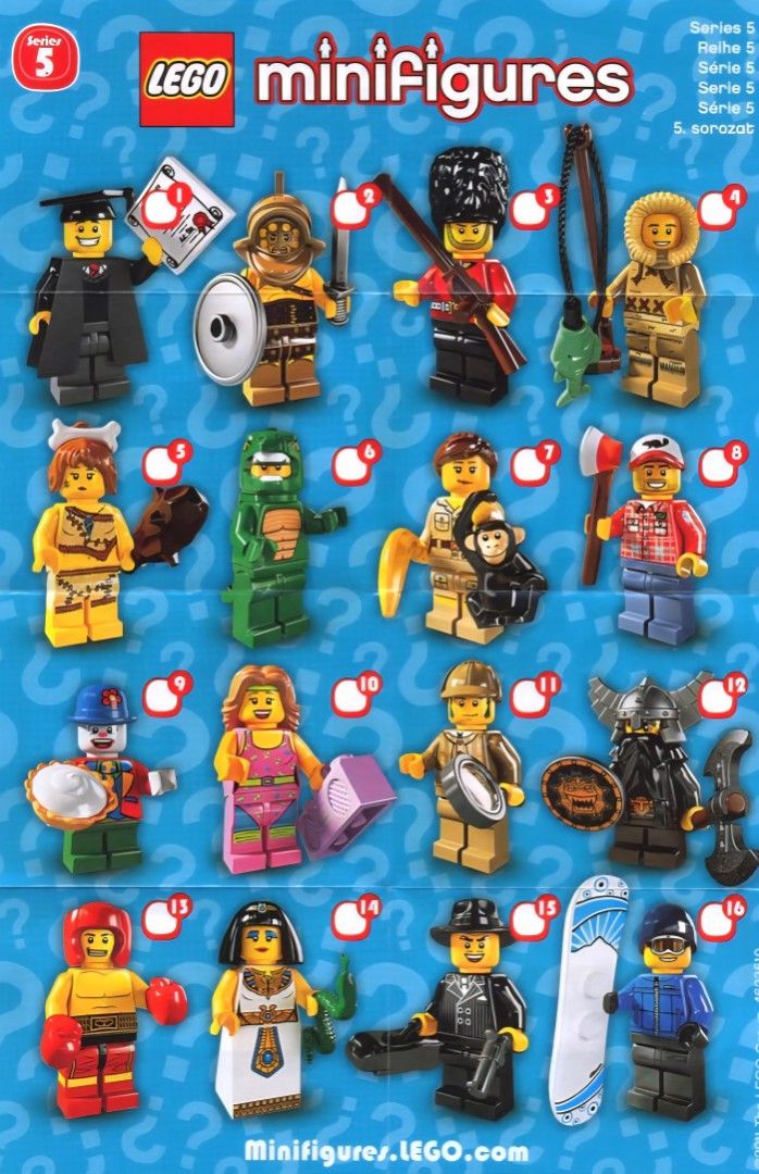 LEGO 8805 Minifigures Series 5 - Complete Set, Hobbies & Toys, Toys ...
