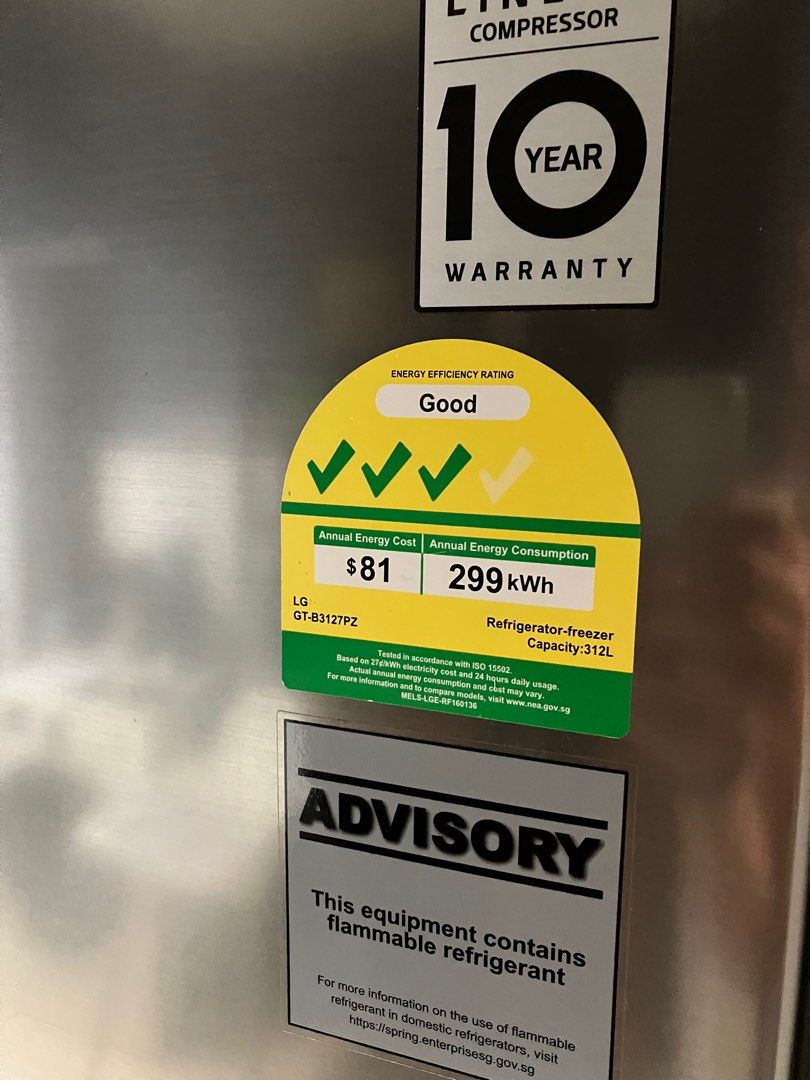 LG Refrigerator - GT-B3127PZ - 312L, TV & Home Appliances, Kitchen ...