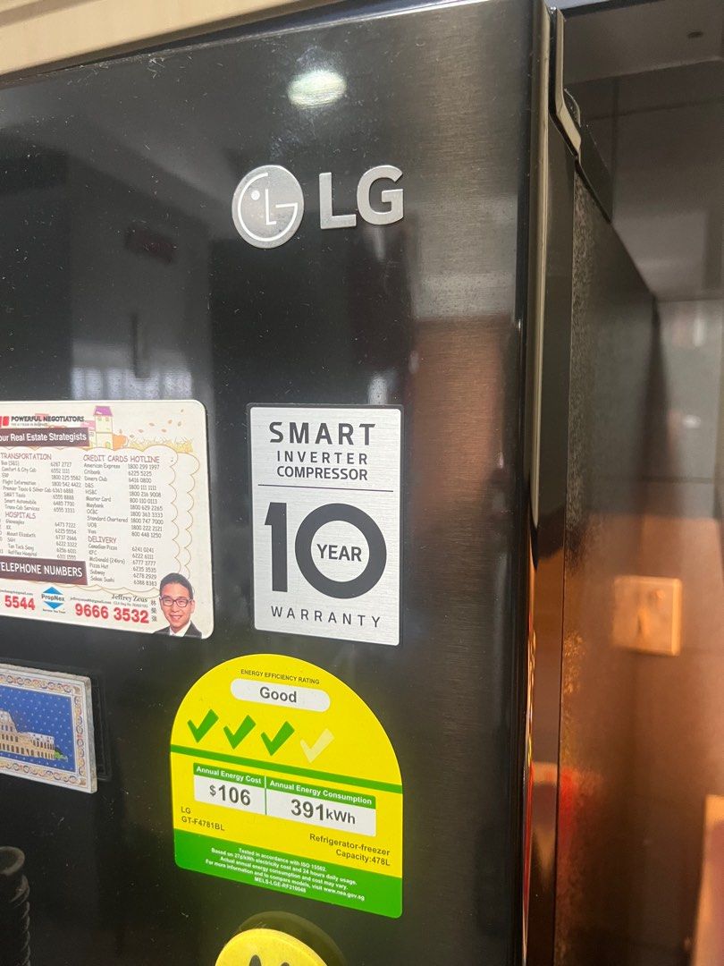 LG Smart Inverter Refrigerator - Black, TV & Home Appliances, Kitchen ...