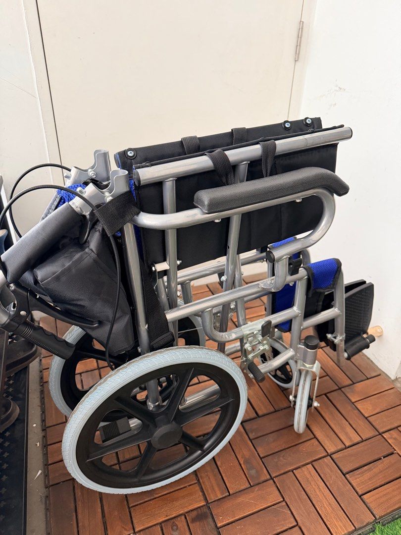 Lightweight Folding Wheelchair - Blue, Health & Nutrition, Assistive ...