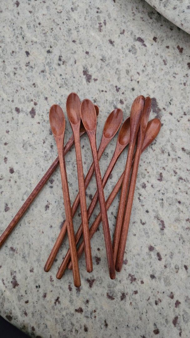 Long Wooden Stirring Spoons - Set of 9, Furniture & Home Living ...