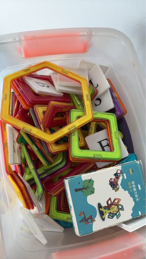 Magnetic Building Blocks Set with Letters, Hobbies & Toys, Toys & Games ...