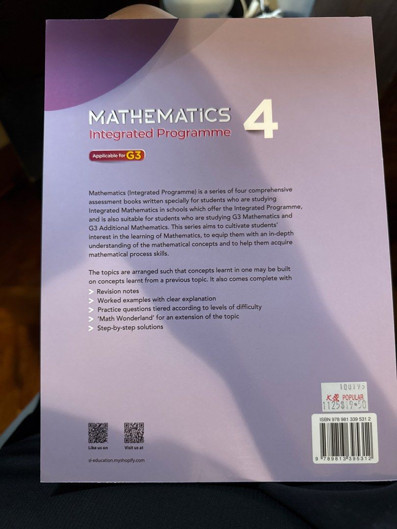 Mathematics Integrated Programme 4 (G3), Hobbies & Toys, Books ...