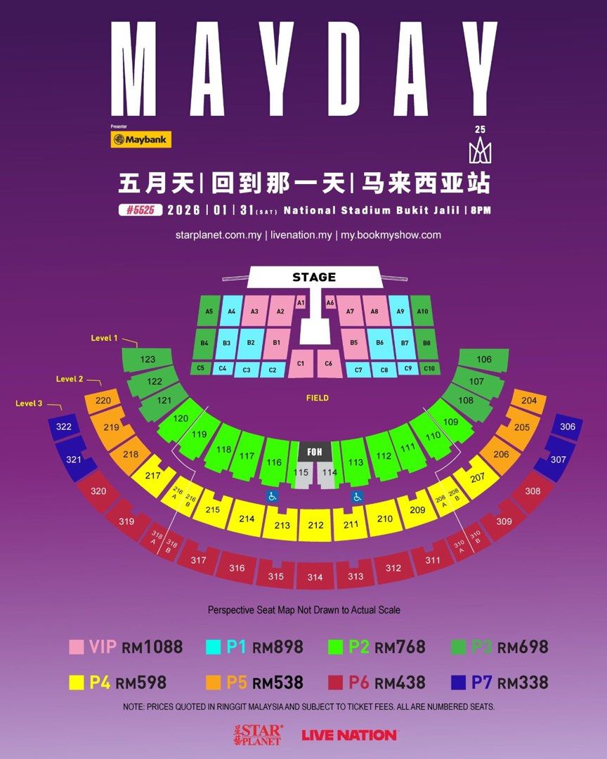 Mayday 2028 Concert Tickets - National Stadium Bukit Jalil, Tickets ...