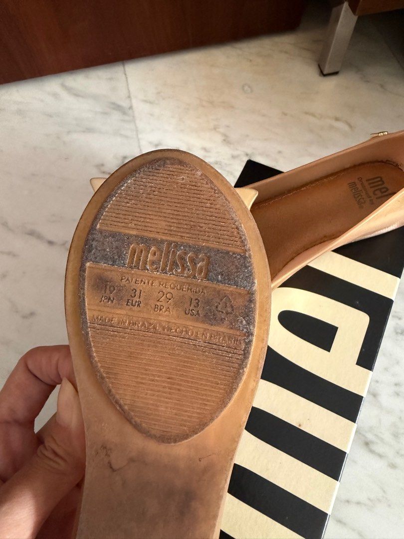 Melissa Mel Ultragirl Fly Pearlized Beige Flats - Size 13, Babies ...