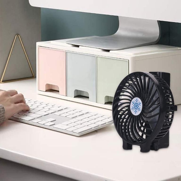 Mini Electric Fan USB Desk Fan Rechargeable, Furniture & Home Living ...