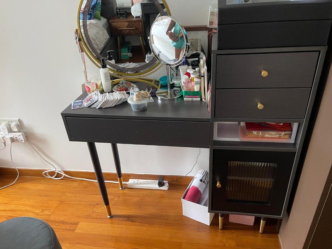 Modern Vanity Desk with Storage, Furniture & Home Living, Furniture ...