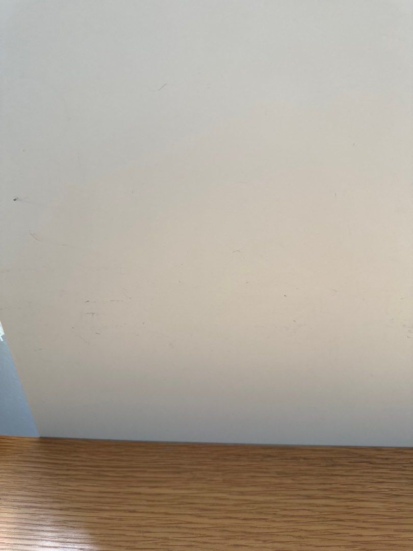 Muji study table / desk with magnet panel and IKEA work lamp, Furniture ...