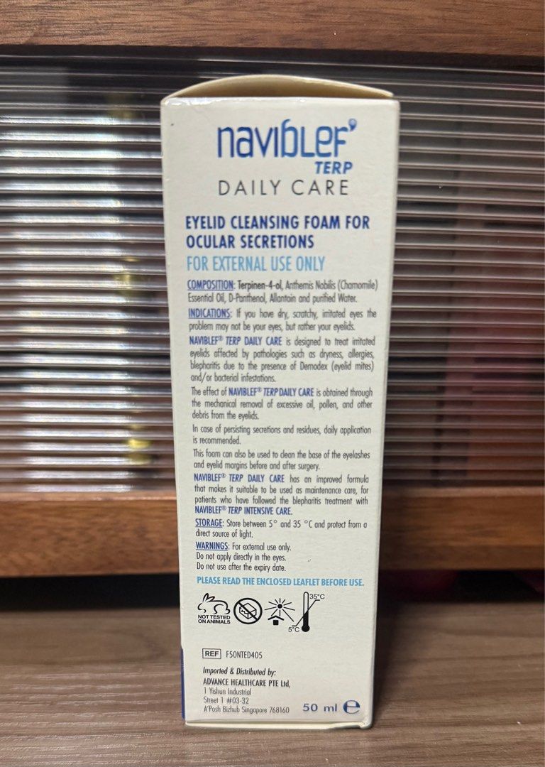 Naviblef Terp Daily Care Eyelid Foam 50ml, Beauty & Personal Care ...