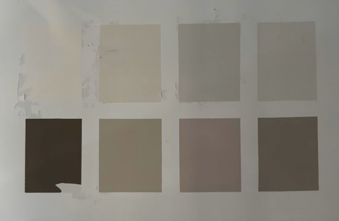 Nippon Paint Samples- Birch Patina and Bonito Flakes left, Furniture ...