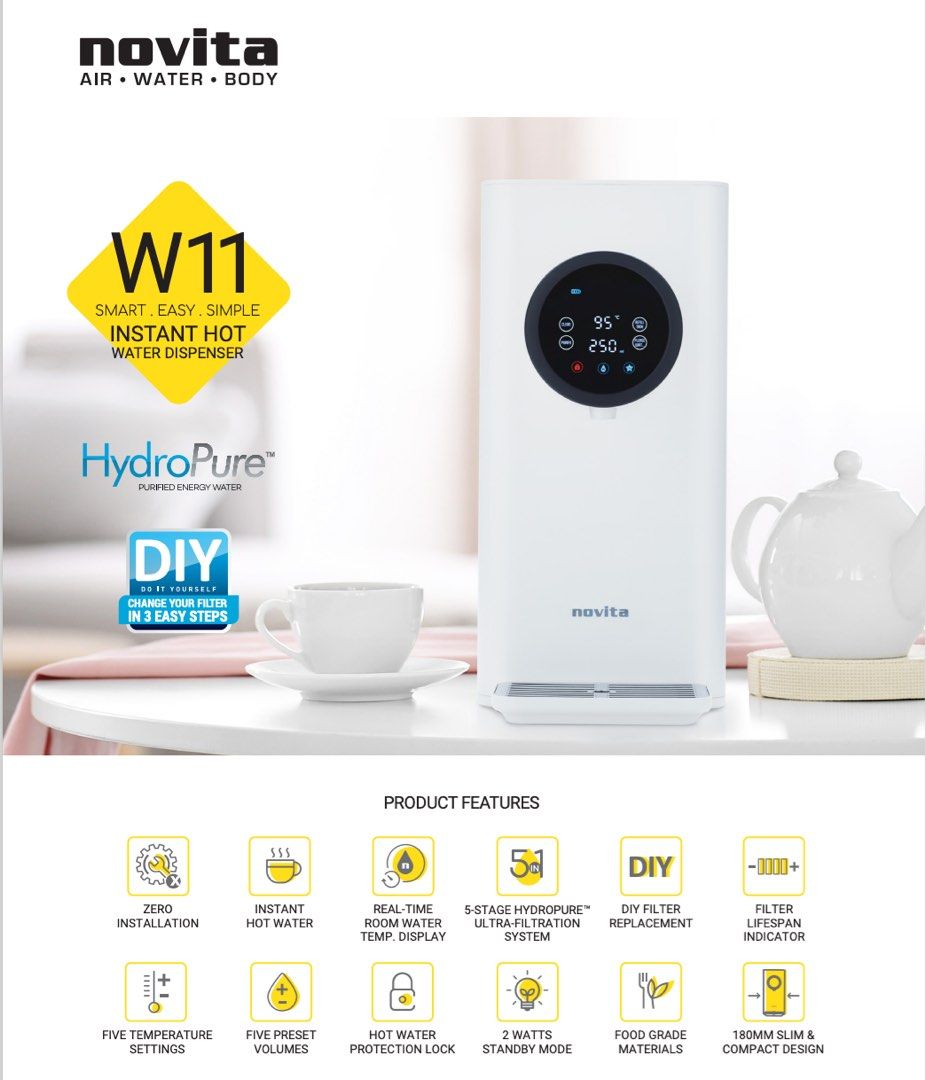 Novita W11 Instant Hot Water Dispenser, TV & Home Appliances, Kitchen ...