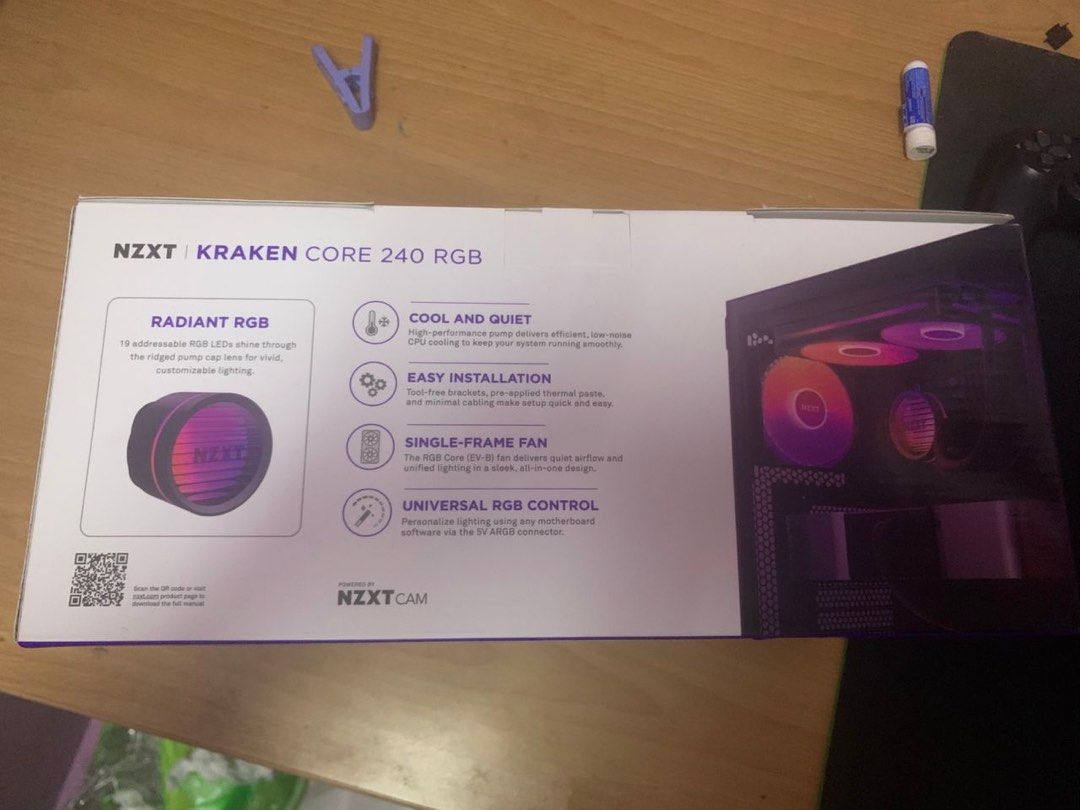 NZXT Kraken Core 240mm RGB Black, Computers & Tech, Parts & Accessories ...