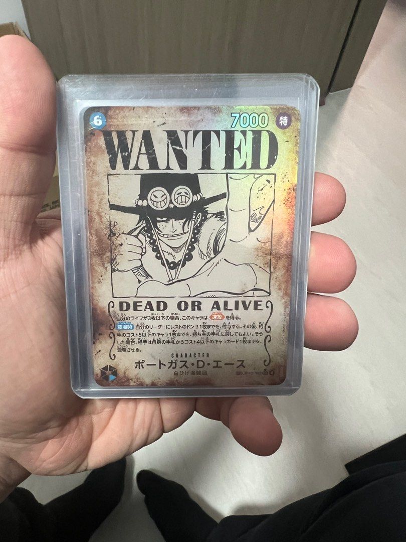 One Piece Card Game - Portgas D. Ace Wanted Card, Hobbies & Toys, Toys ...
