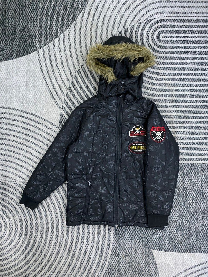 One Piece Faux Fur Hood Puffer Jacket, Babies & Kids, Babies & Kids ...