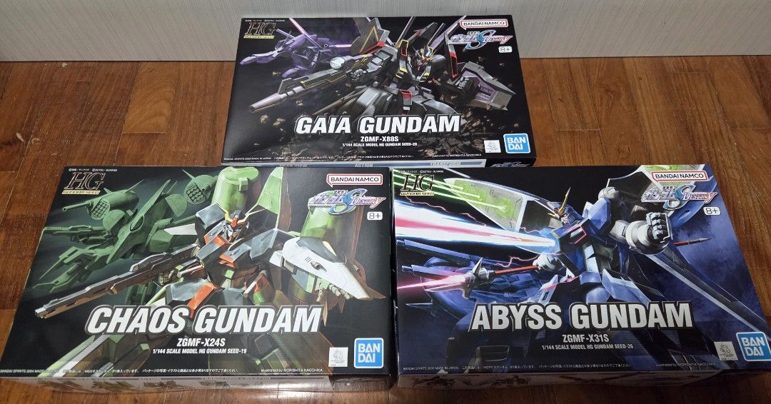 Original HG Gundam Seed Destiny Kits (Abyss,Chaos,Gaia), Hobbies & Toys ...