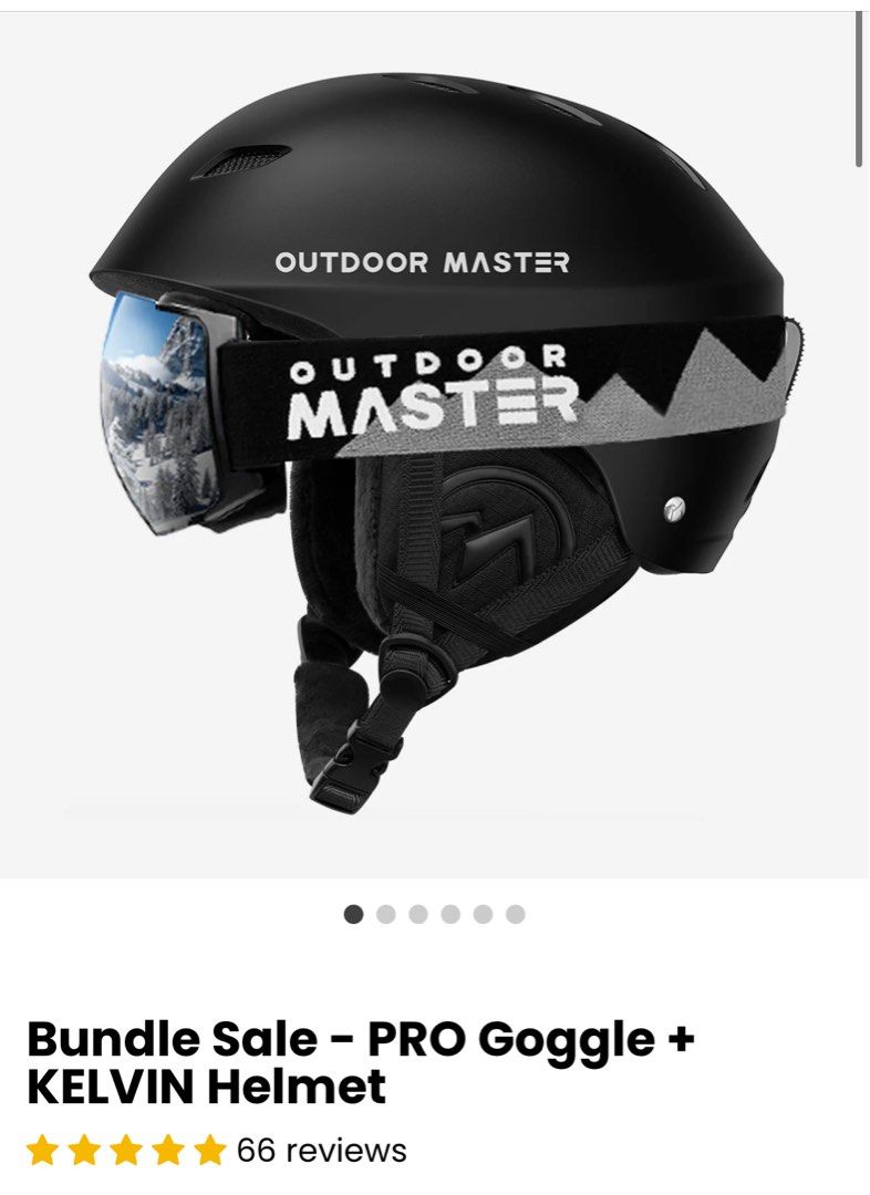 Outdoor Master Kelvin Helmet + Pro Goggle Bundle, Sports Equipment ...