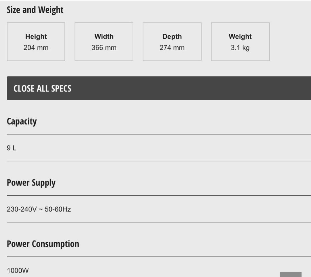 Panasonic 9L Toaster Oven - Black, TV & Home Appliances, Kitchen ...