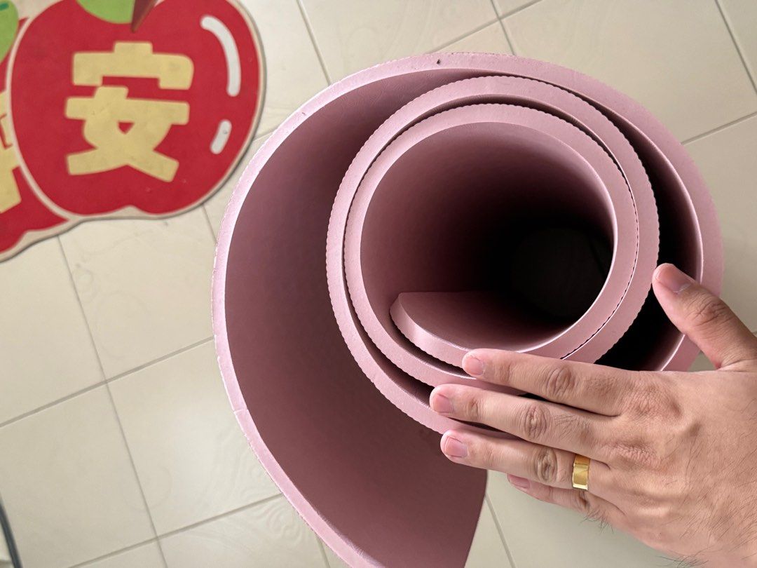 Pink Yoga Mat with Strap, Sports Equipment, Exercise & Fitness ...